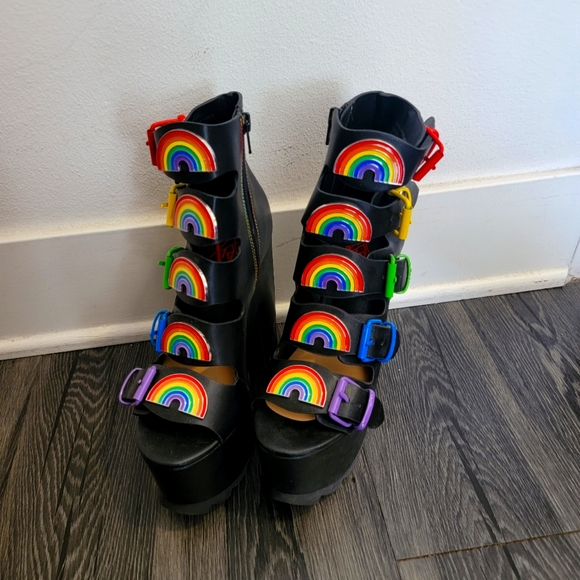 YRU | Shoes | Dollskill Yru Rainbow Platform Sandals | Poshmark